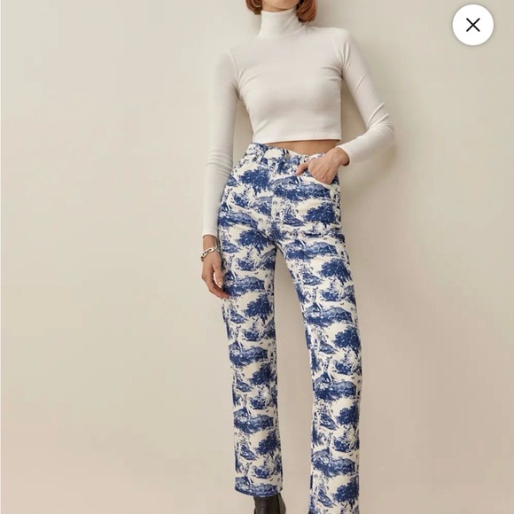 Reformation | Jeans | Reformation Pastoral Blue And White Jeans | Poshmark
